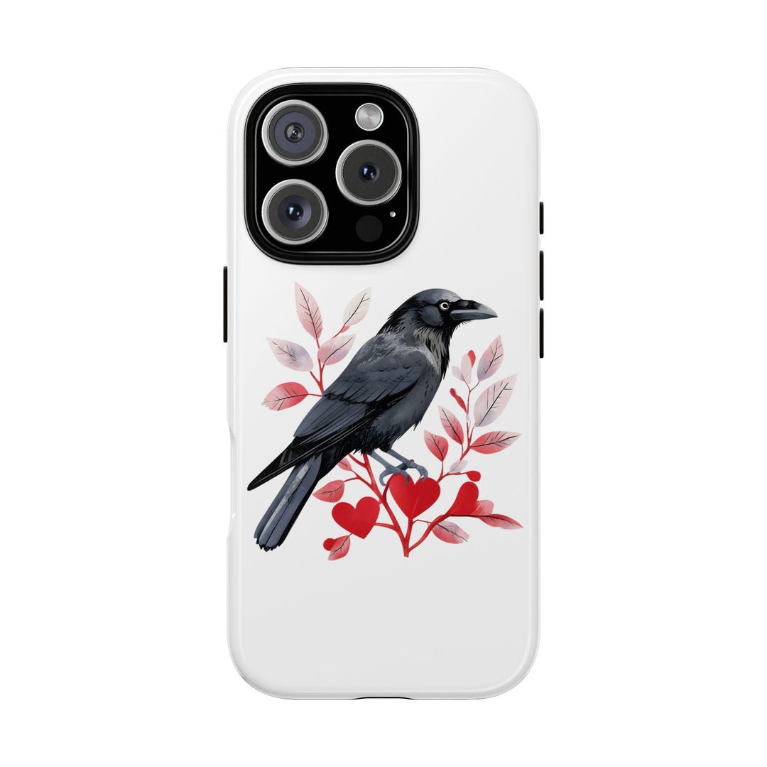 Crow iPhone Case, Crow Lover Gift, Valentines Day Phone Case, Raven ...