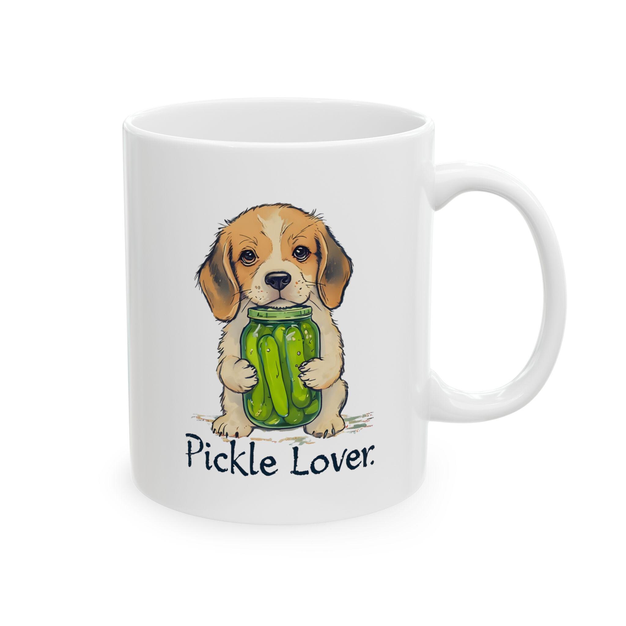 Funny Pickle Mug - Quirky Beagle Pickle Coffee Cup | Retro Animal Humor ...