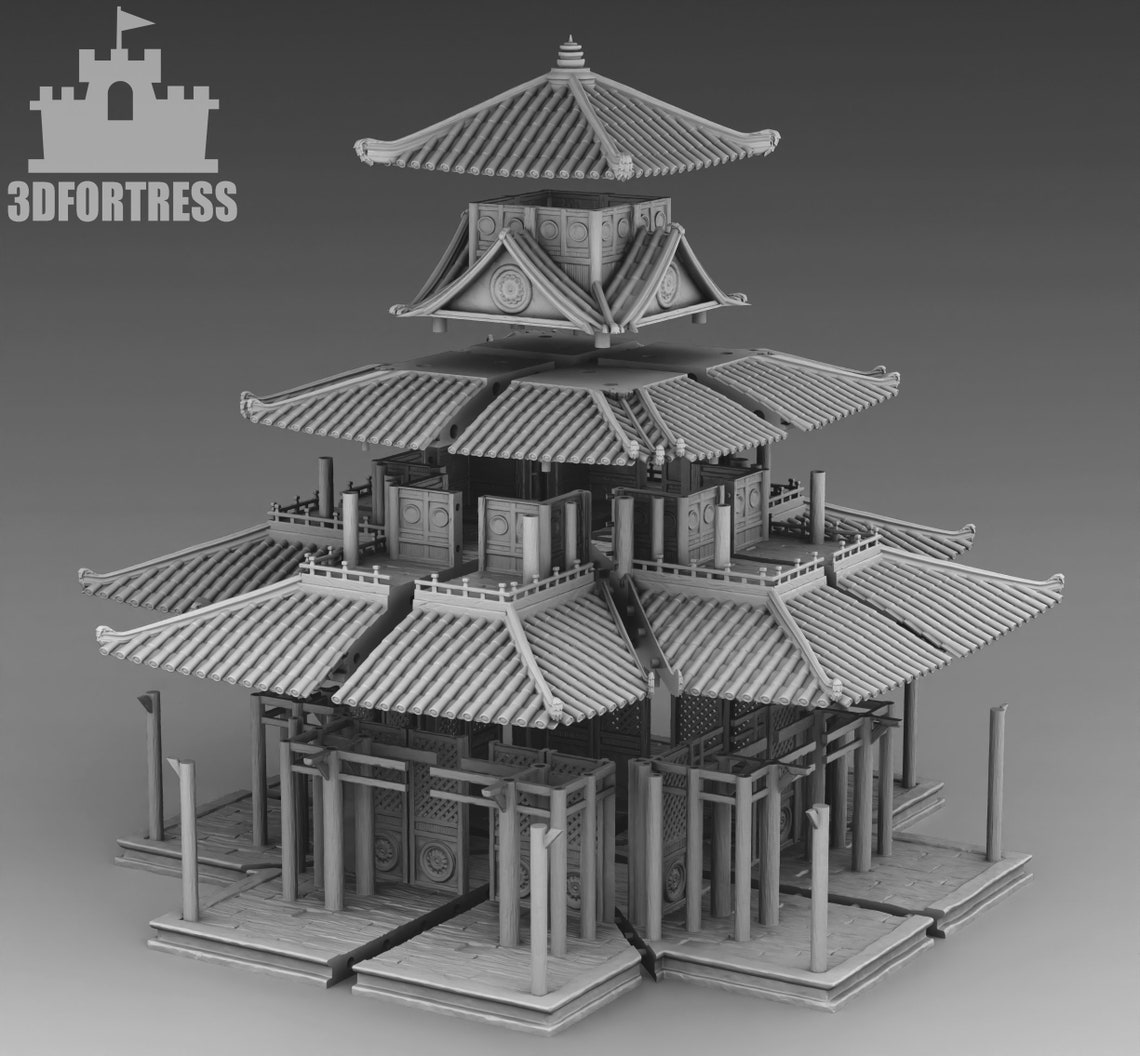 Chinese House 3d Model - Etsy