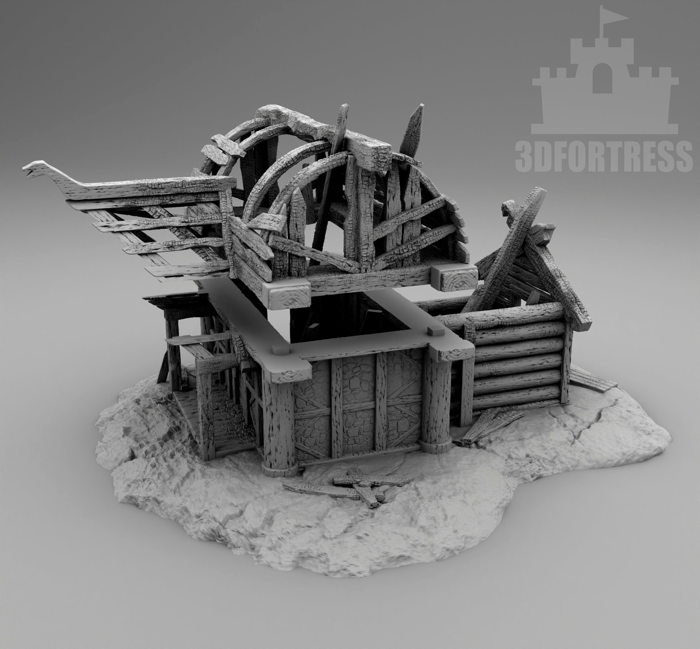 Destroyed Wooden House - Etsy