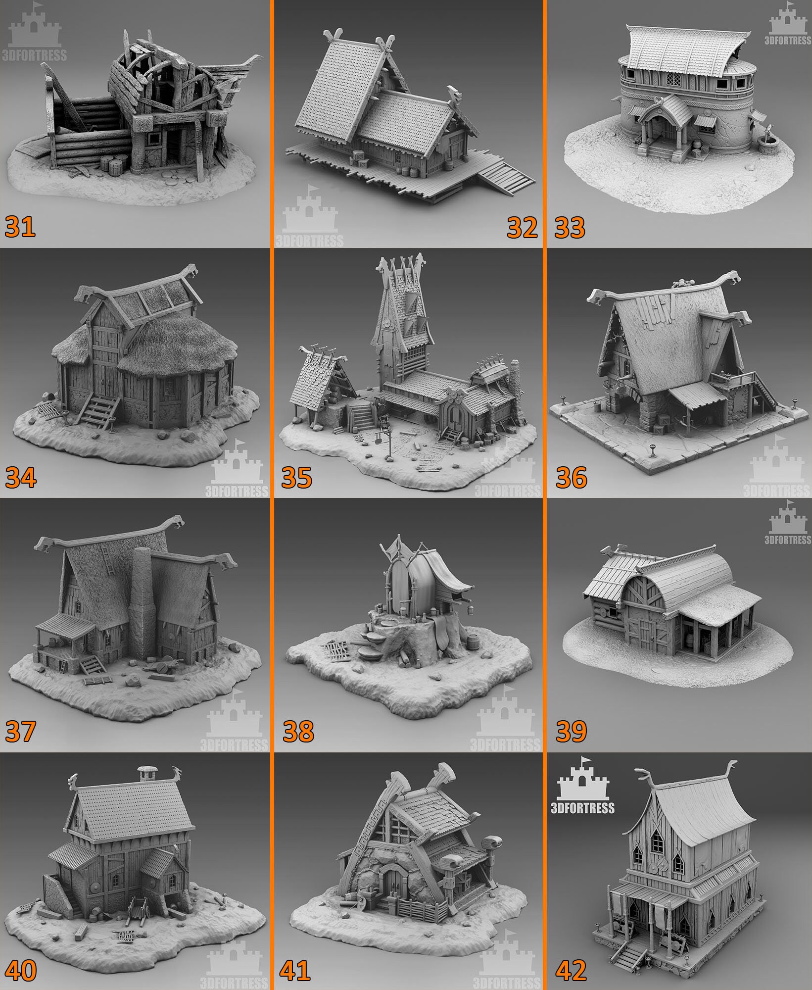 Viking Collection, Architecture, Characters and Ships STL - Etsy