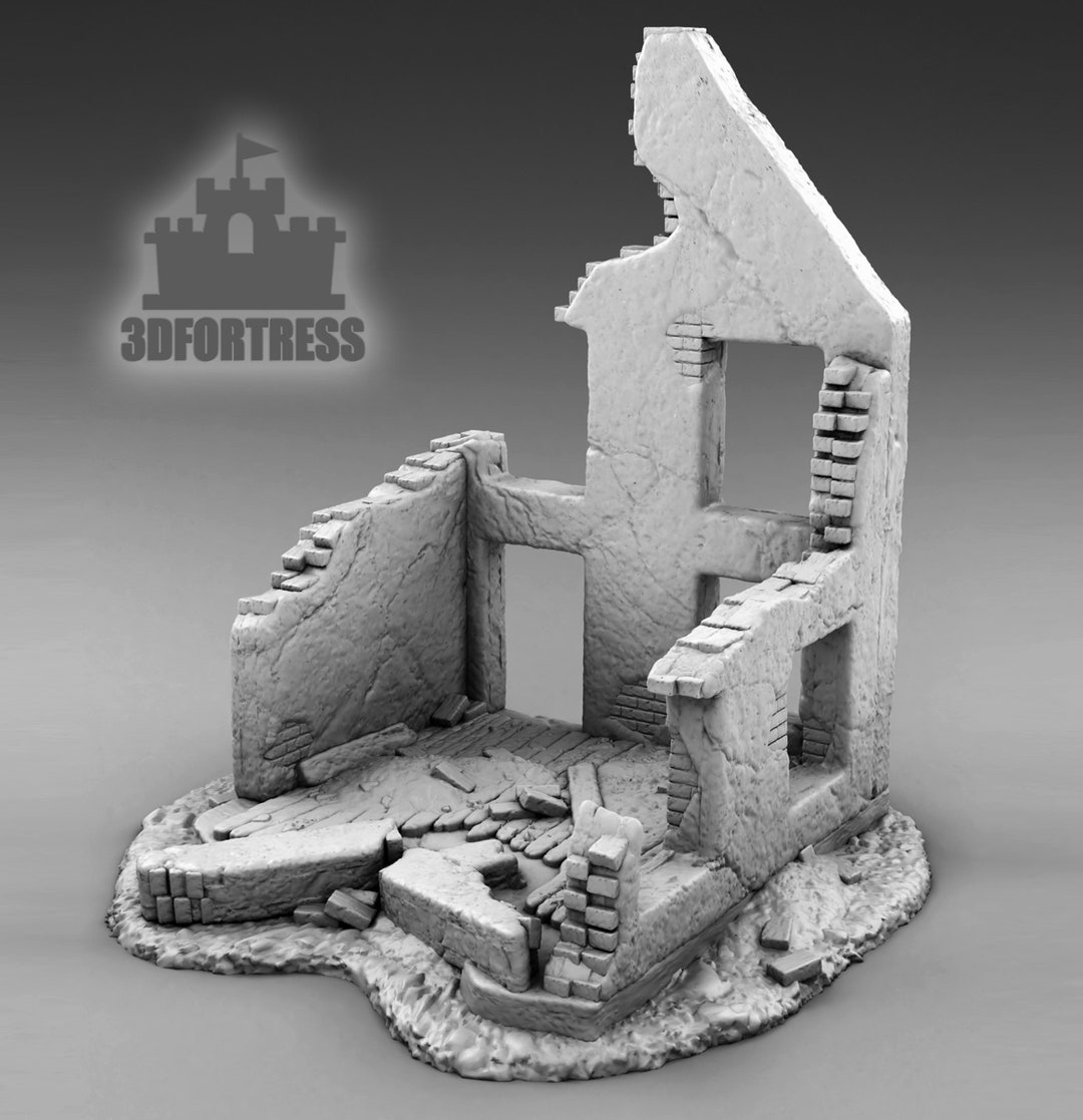 The Ruin of a Destroyed Building - Etsy