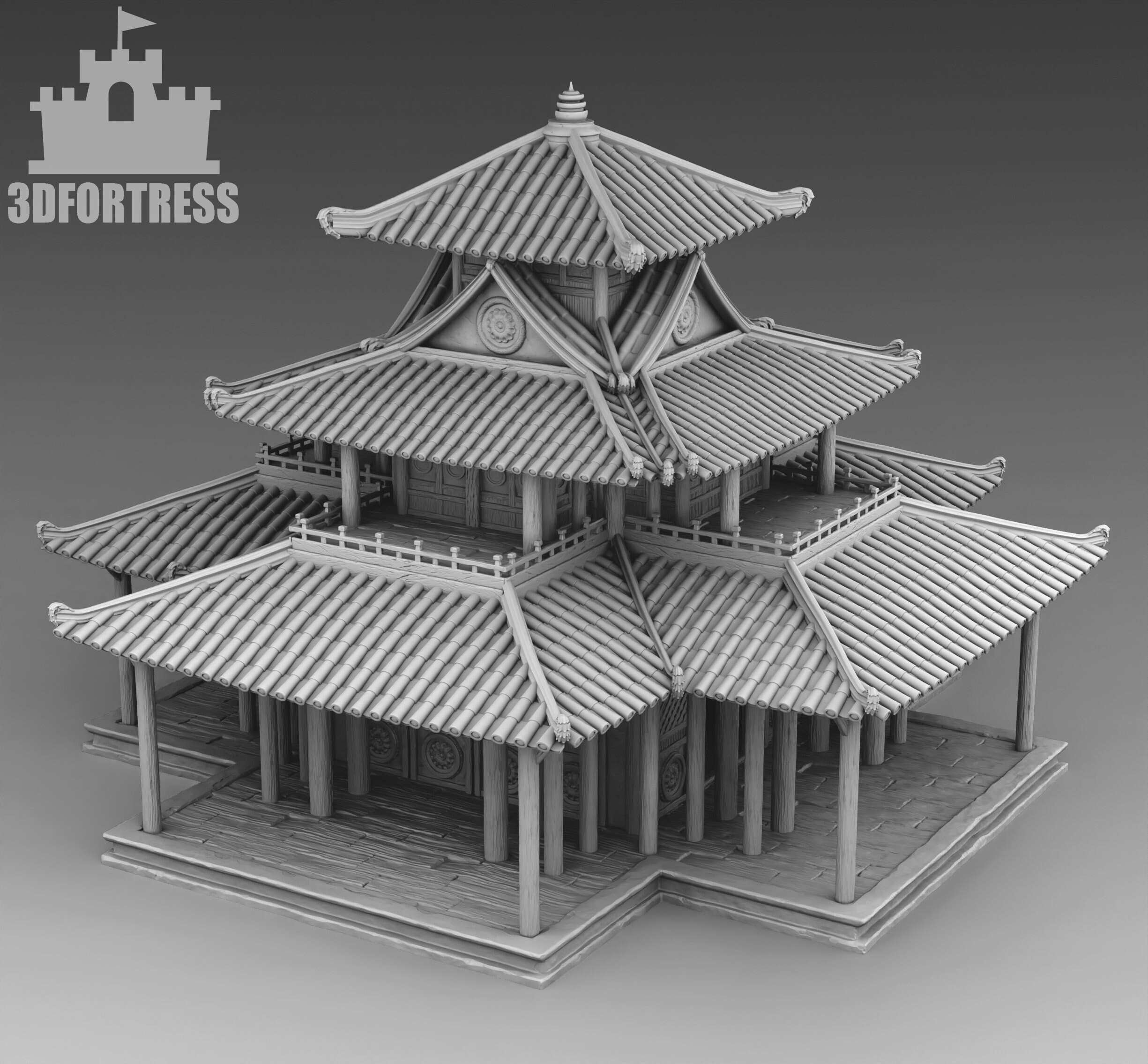 Chinese House 3d Model - Etsy