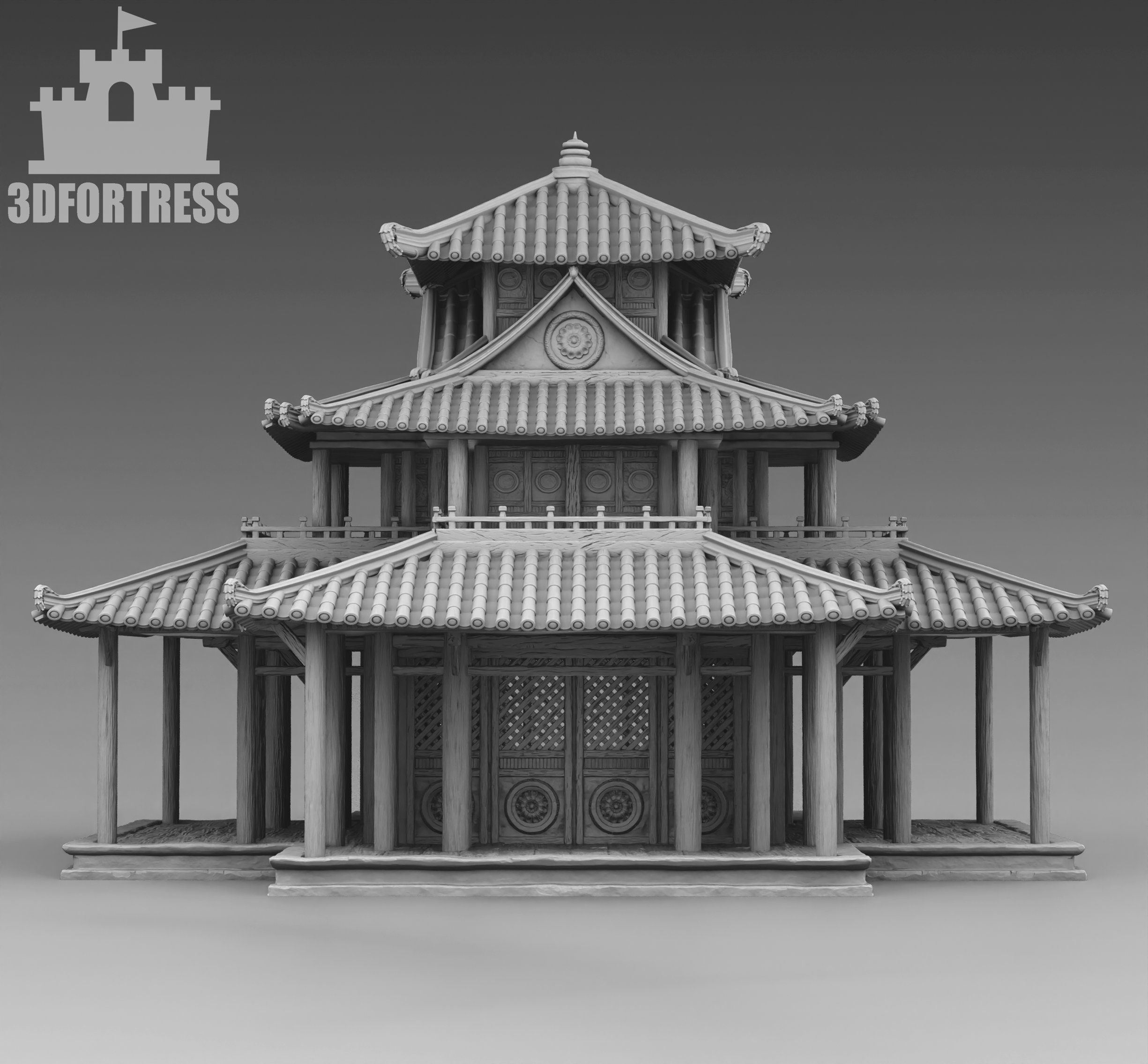Chinese House 3d Model - Etsy