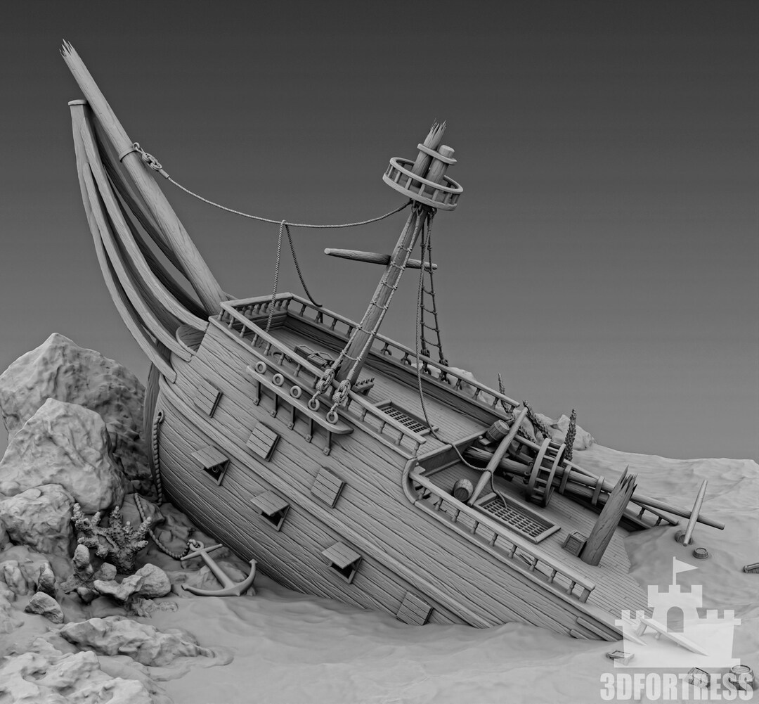 Ship_on_the_reefs STL - Etsy