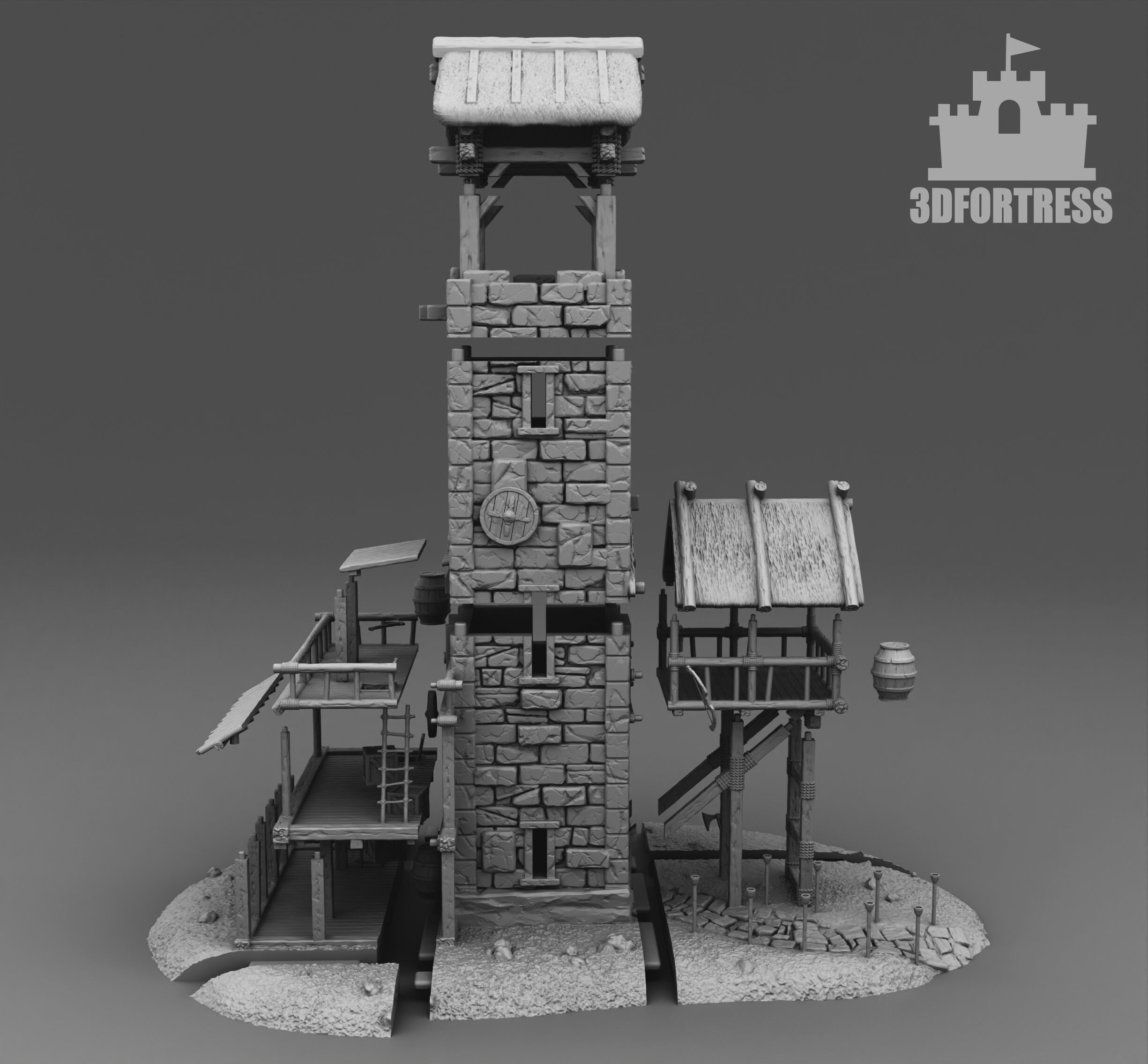 Tower With Outbuildings - Etsy