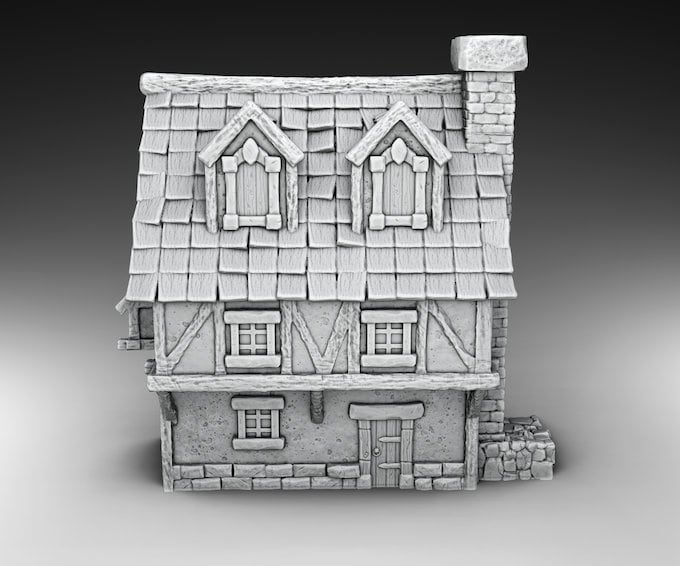 Stylized Medieval House-stl - Etsy