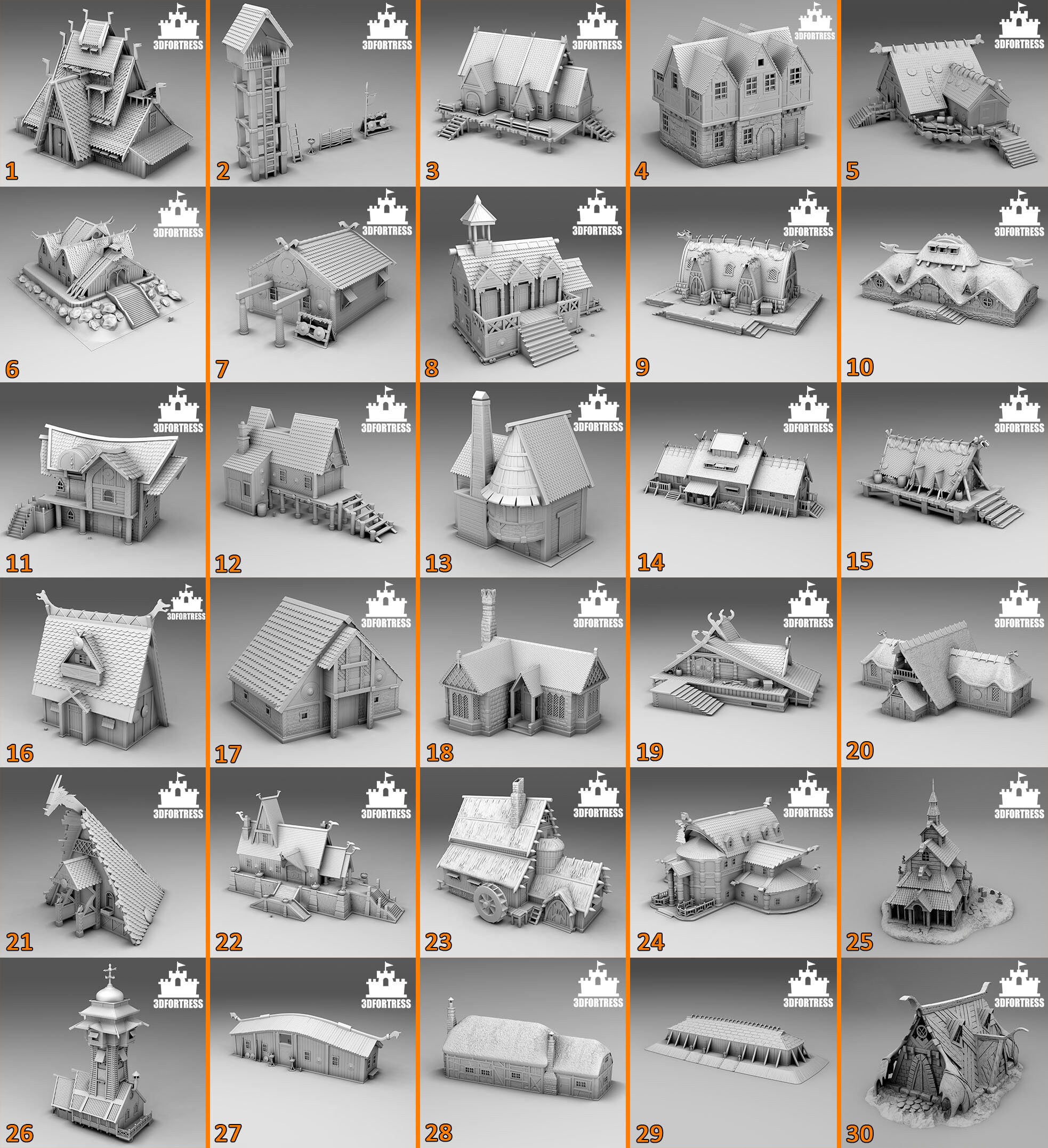 Viking Collection, Architecture, Characters and Ships STL - Etsy