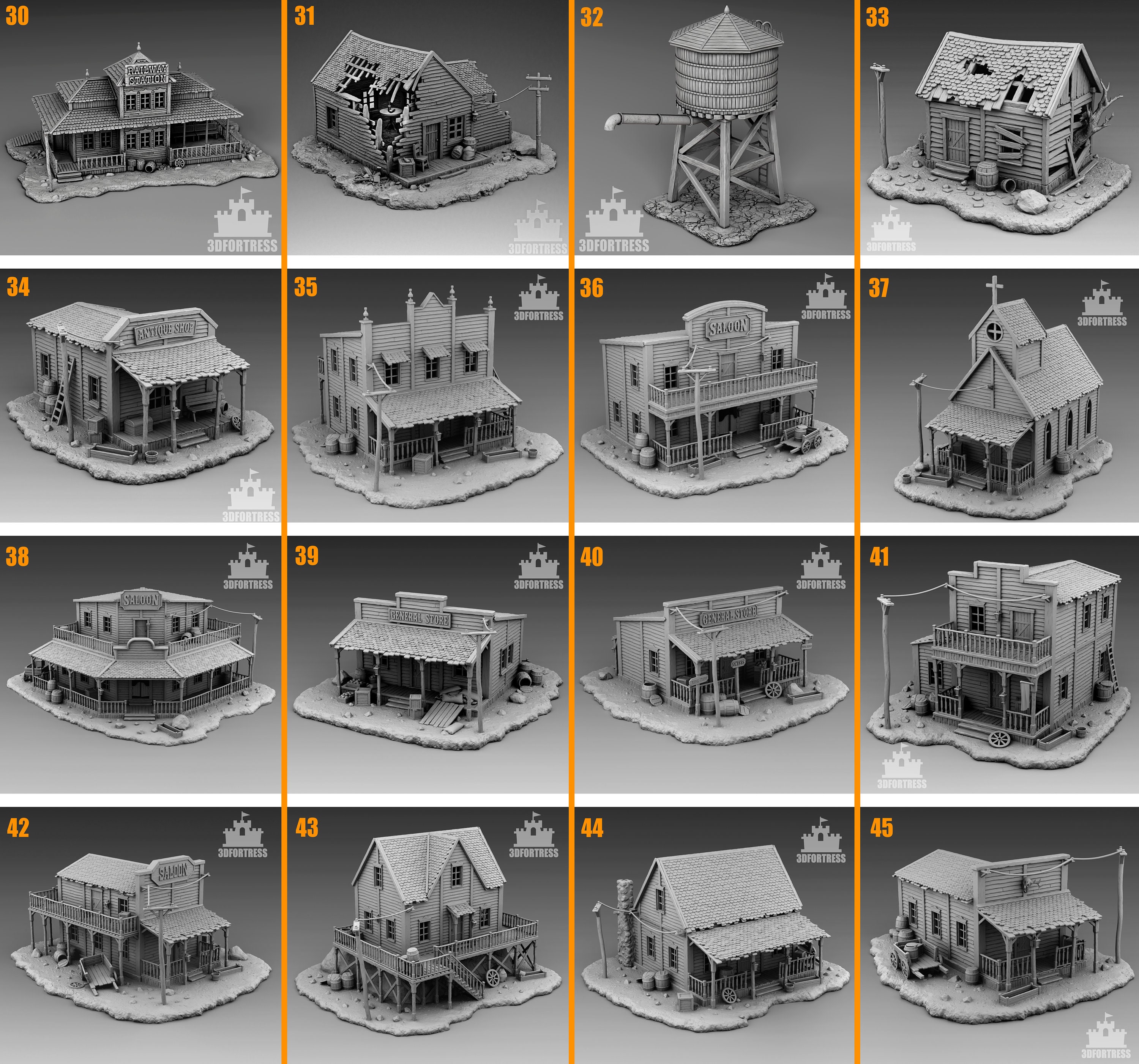 Wild West Architecture and Characters - STL - Etsy