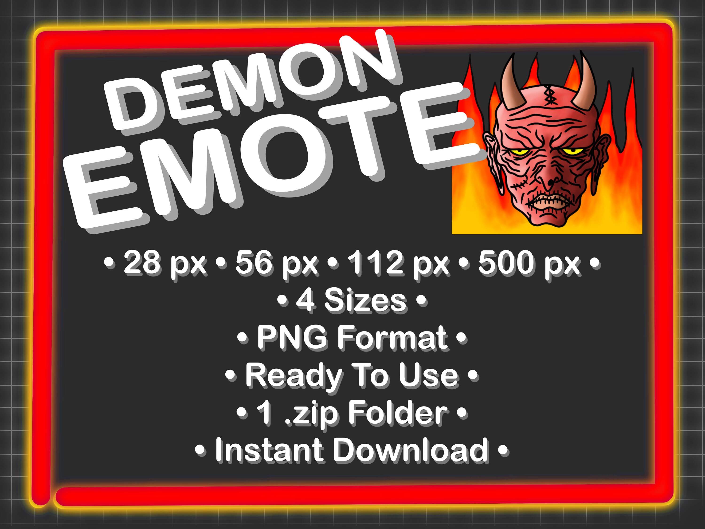 Demon Emote, Twitch Demon Emote, Discord Demon Emote, Emotes, Streamer ...