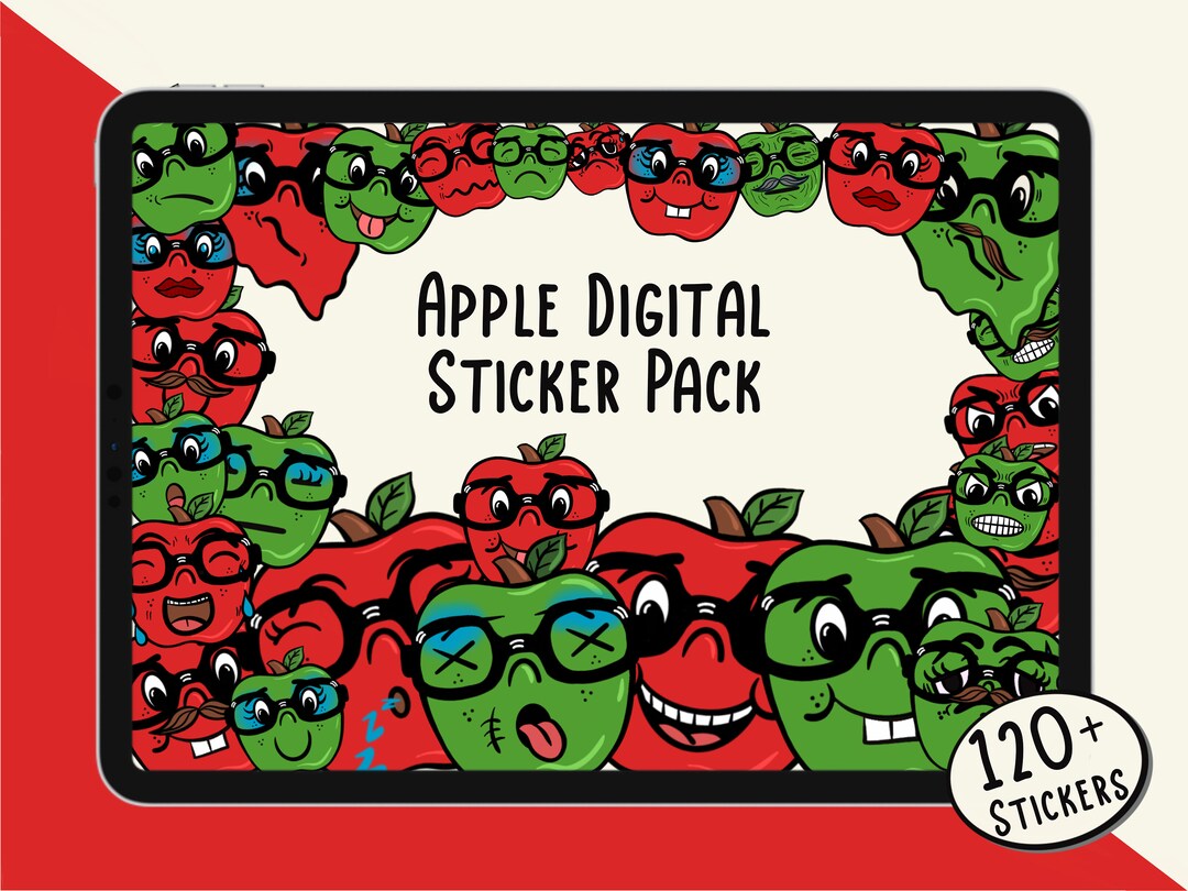 Apple Nerd Emoji Digital Sticker Clipart Pack. for Goodnotes - Etsy