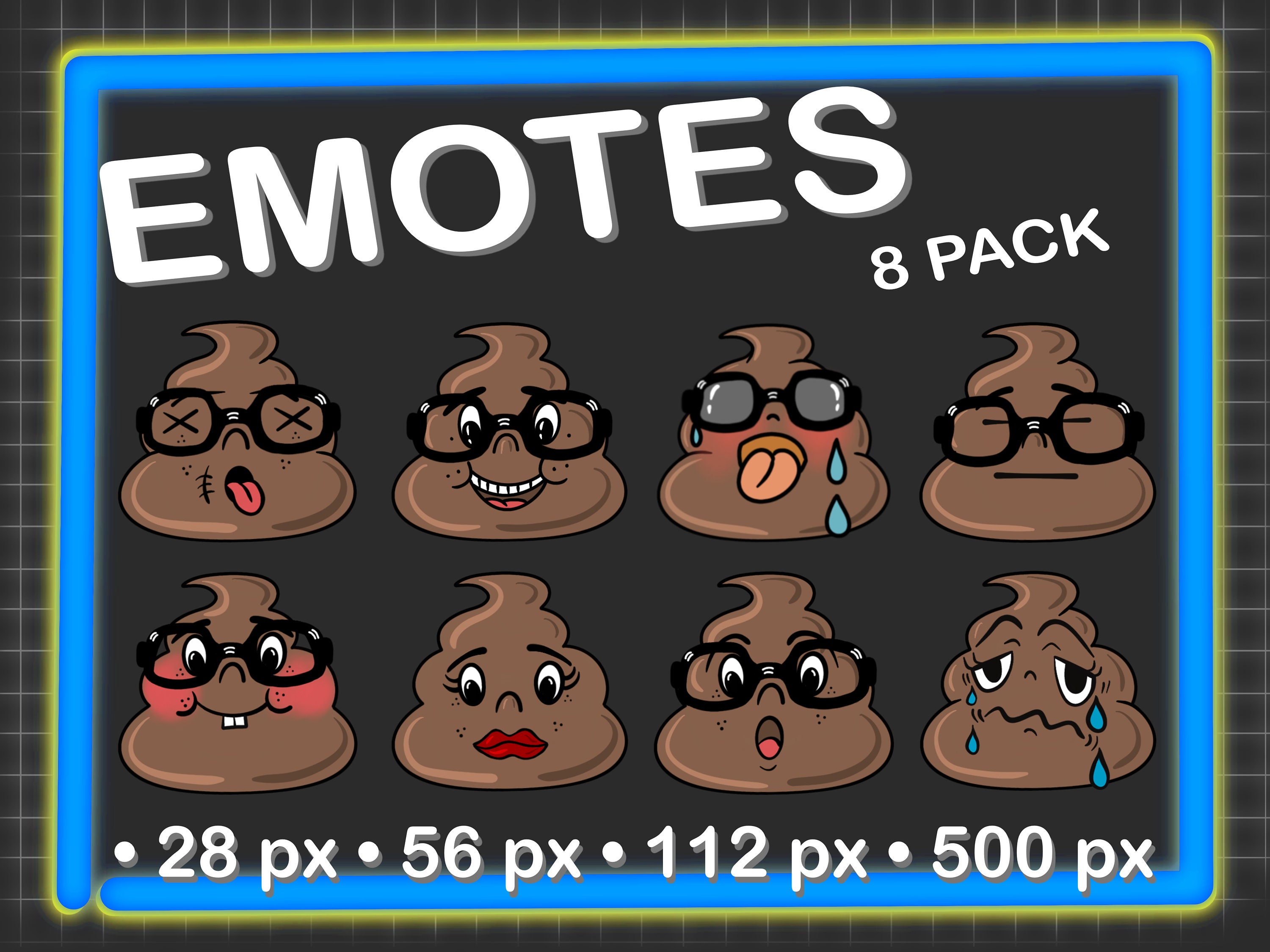 Poop Emotes, Twitch Poop Emotes, Discord Poop Emotes, Emote Pack ...