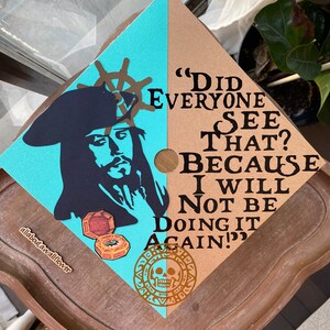 137 Captain Jack Sparrow Graduation Cap Topper | Pirates Graduation Cap ...
