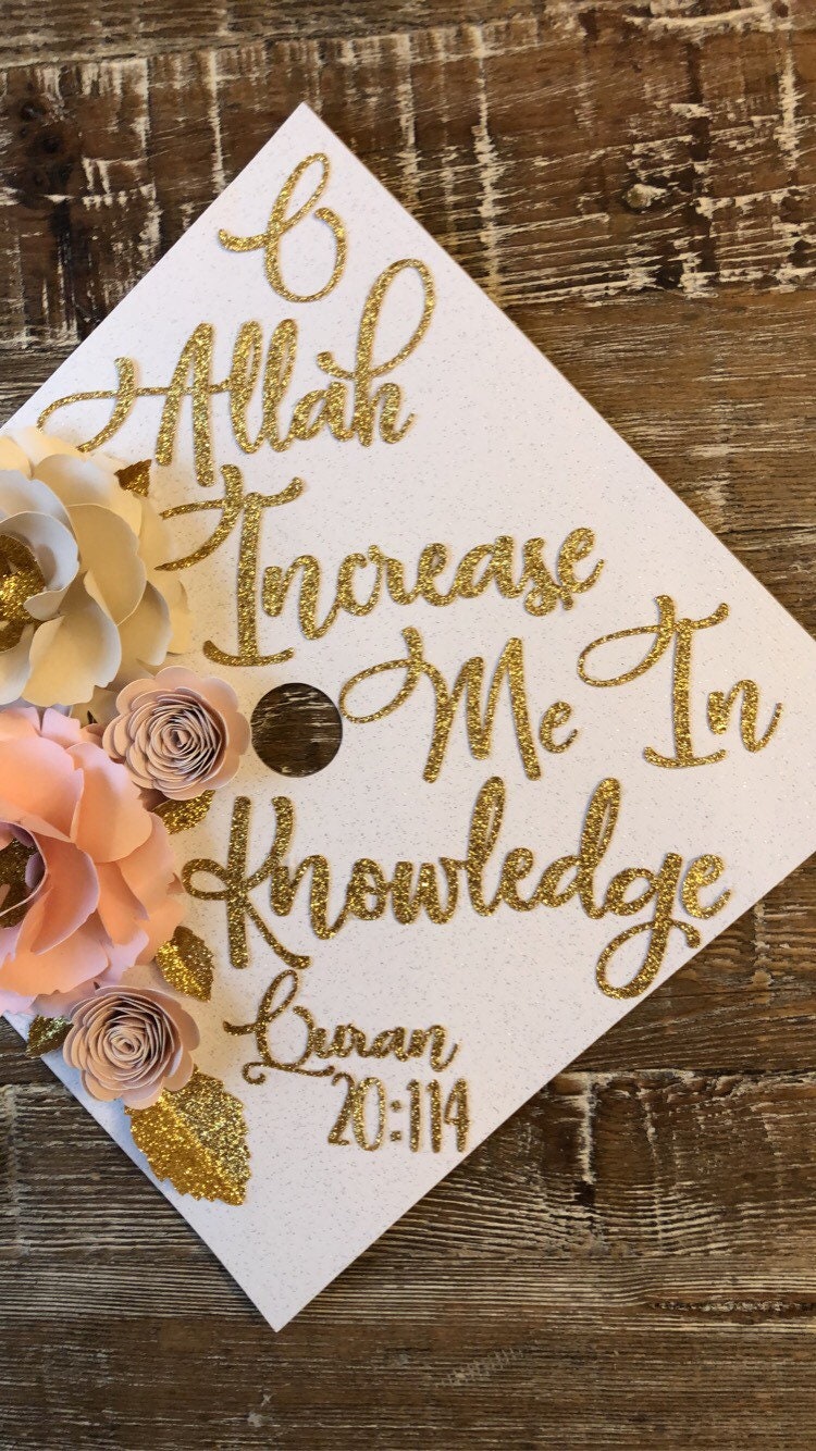 97 Personalized Muslim Graduation Cap | Quran Quotes Graduation Cap ...