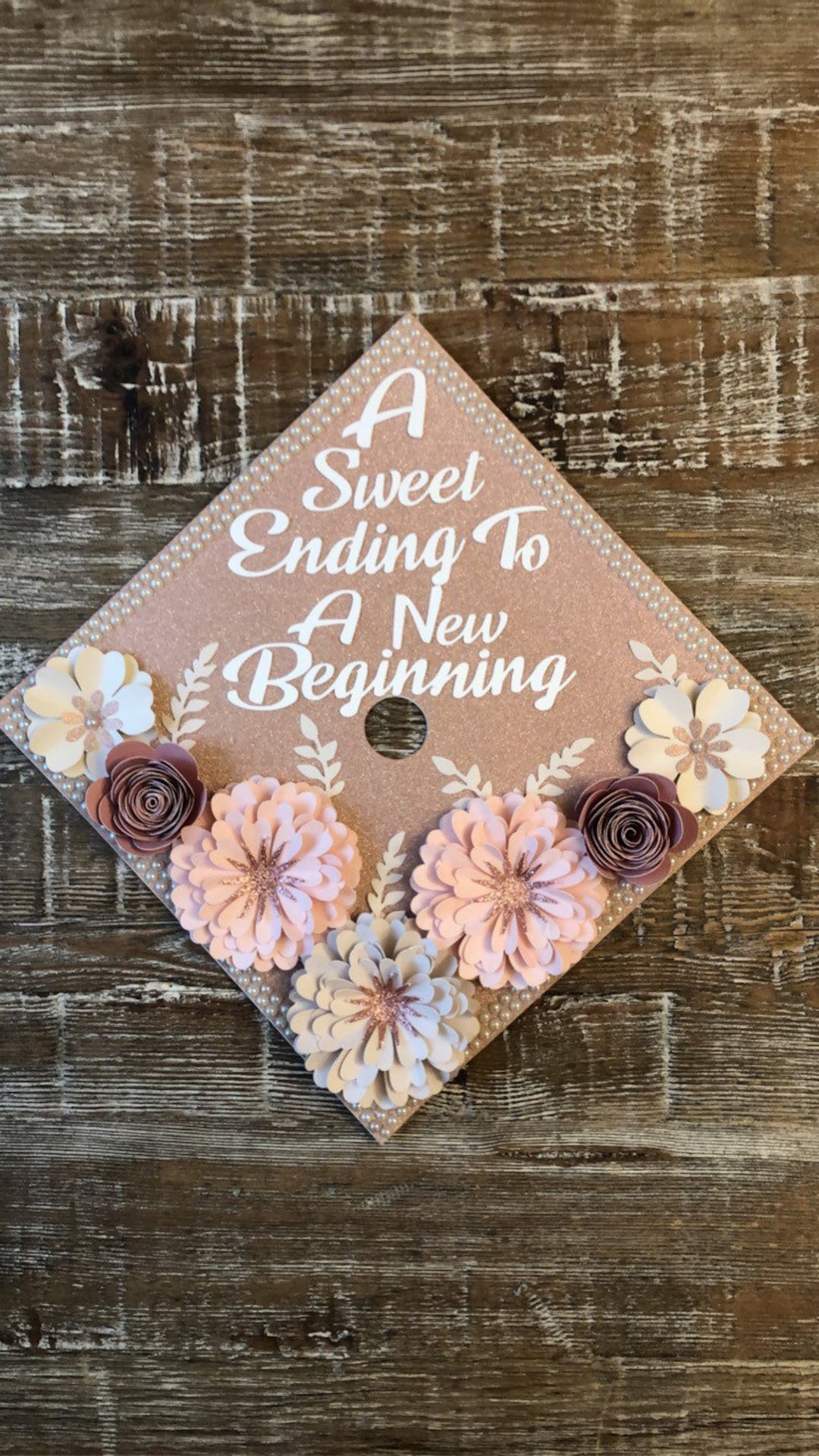 94 A Sweet Ending to A New Beginning Graduation Cap Topper, Graduation ...