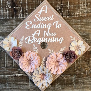 94 A Sweet Ending to A New Beginning Graduation Cap Topper, Graduation ...