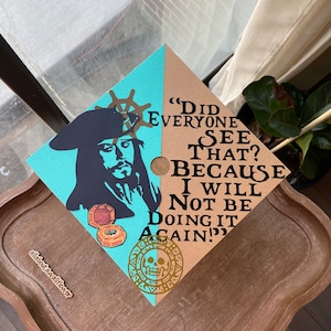 137 Captain Jack Sparrow Graduation Cap Topper | Pirates Graduation Cap ...