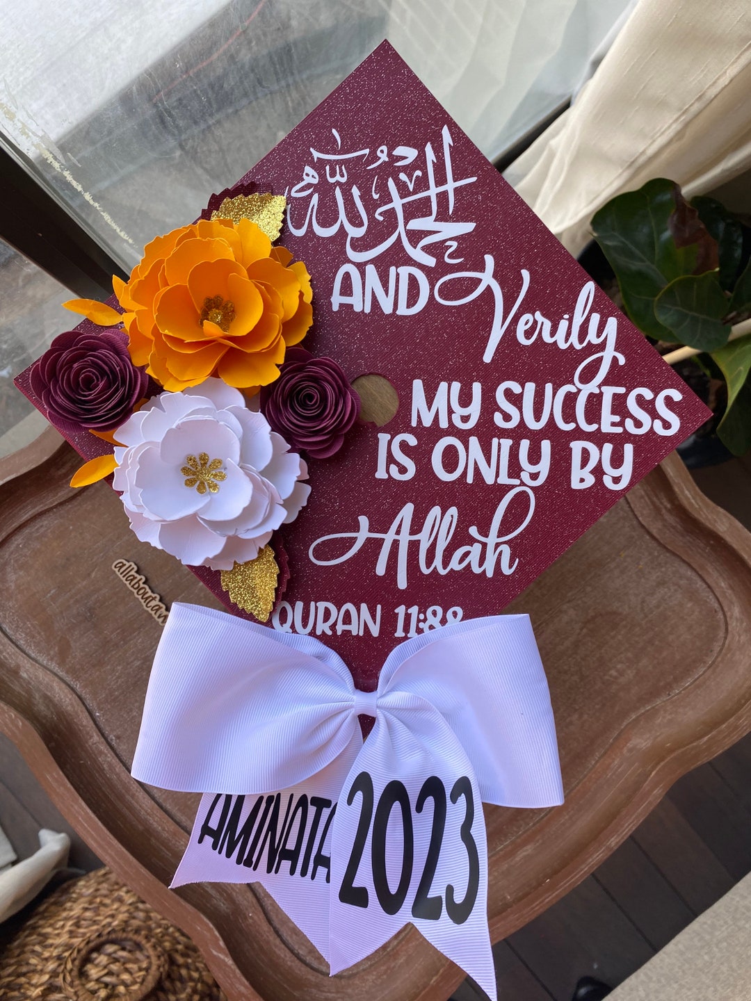 135 Personalized Muslim Alhamdulillah Graduation Cap | Quran Quotes ...
