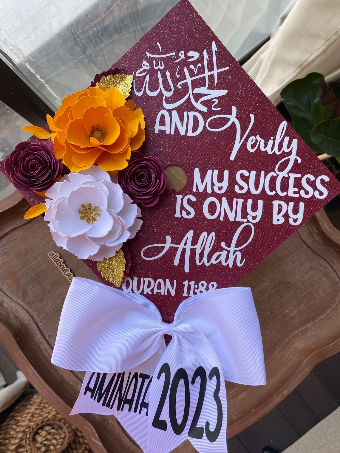 135 Personalized Muslim Alhamdulillah Graduation Cap | Quran Quotes ...