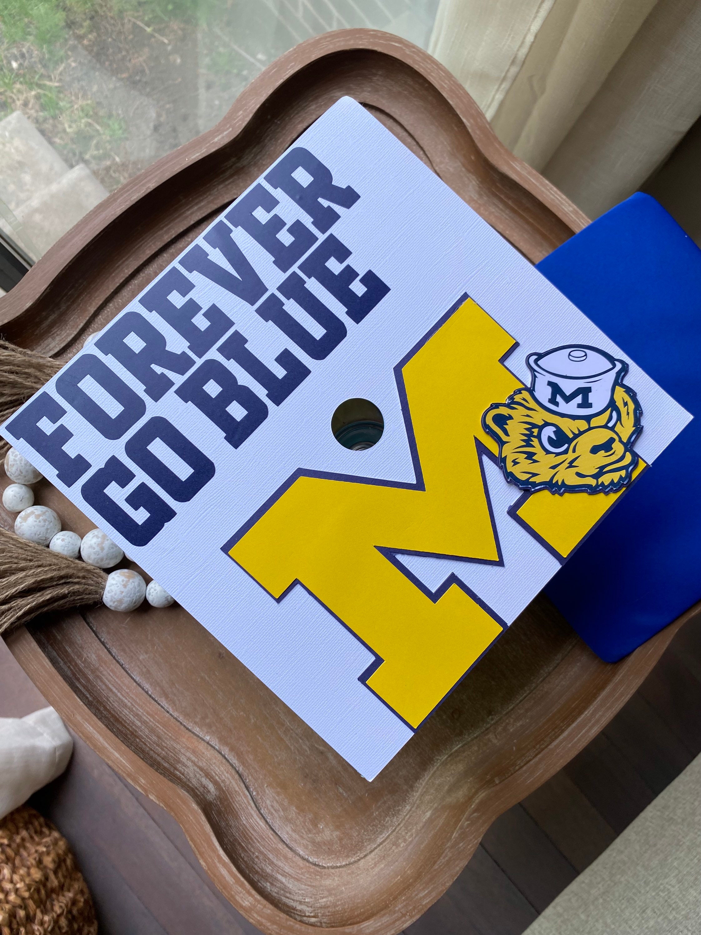 28 Forever Go Blue Michigan Graduation Topper Maize and Blue - Etsy