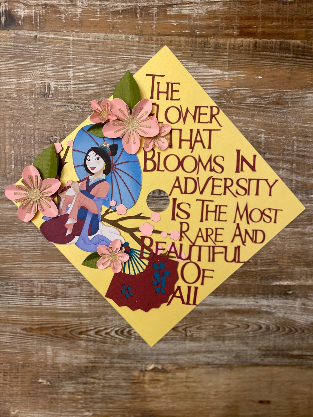 106 Mulan Graduation Topper, Mulan Graduation Cap, Cherry Blossom ...