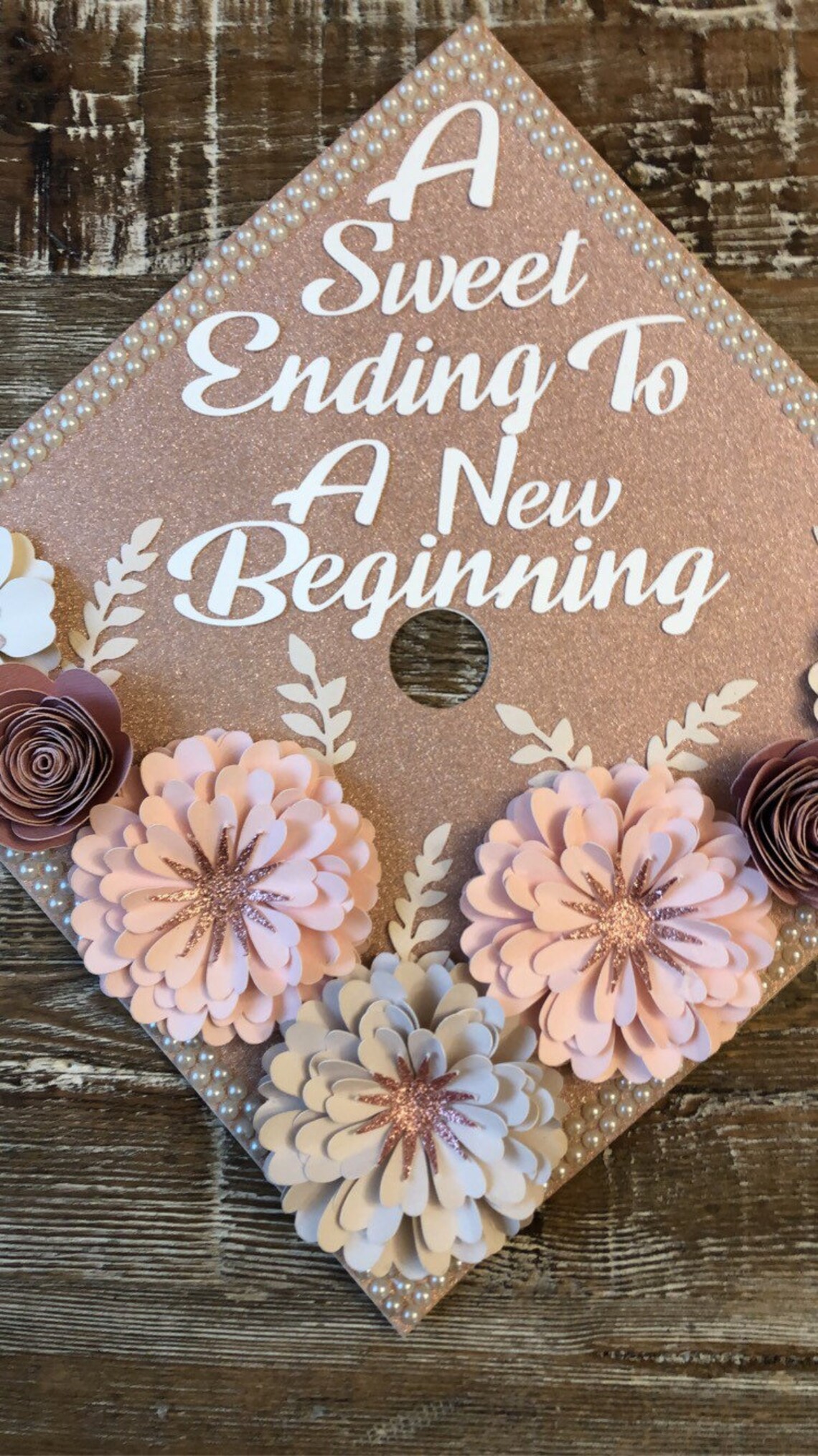 94 A Sweet Ending to A New Beginning Graduation Cap Topper, Graduation ...