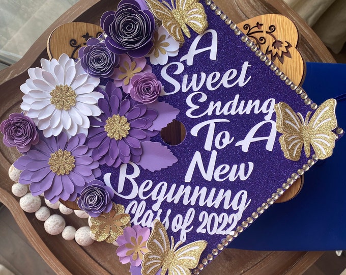 Graduation Cap Topper Purple Kawaii Gradtopper Custom Topper Graduation ...