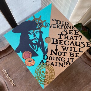 137 Captain Jack Sparrow Graduation Cap Topper | Pirates Graduation Cap ...