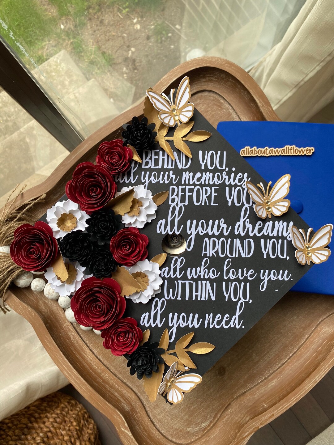 25 Graduation Cap Topper | Graduation Flower Cap Topper | Grad Quote ...