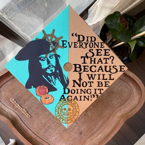 137 Captain Jack Sparrow Graduation Cap Topper | Pirates Graduation Cap ...