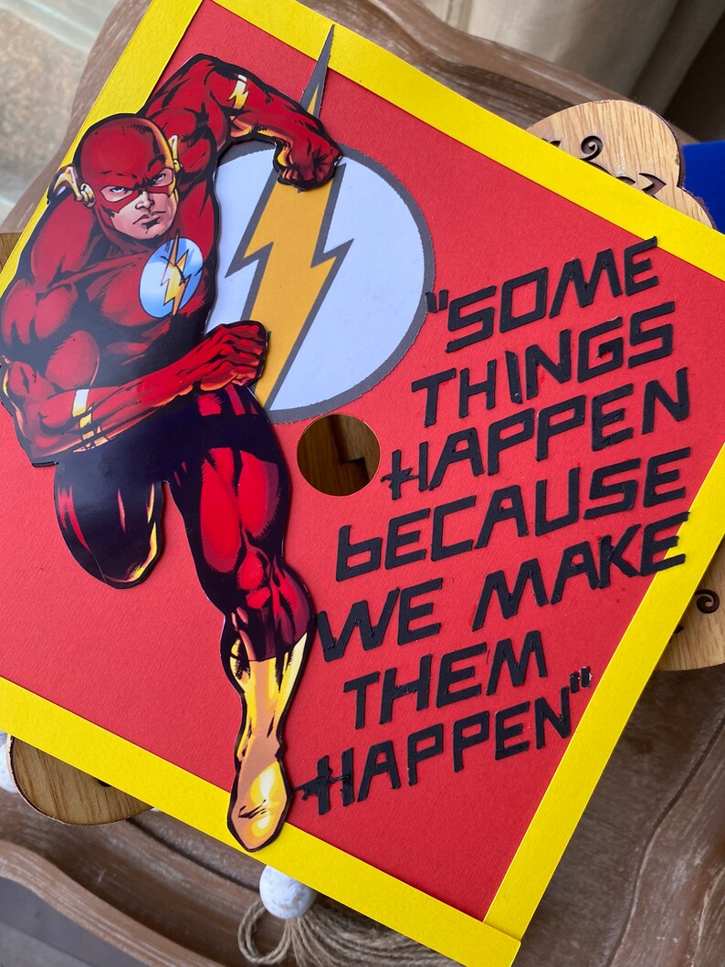 112 Flash Graduation Topper Flash Graduation Cap Superhero - Etsy