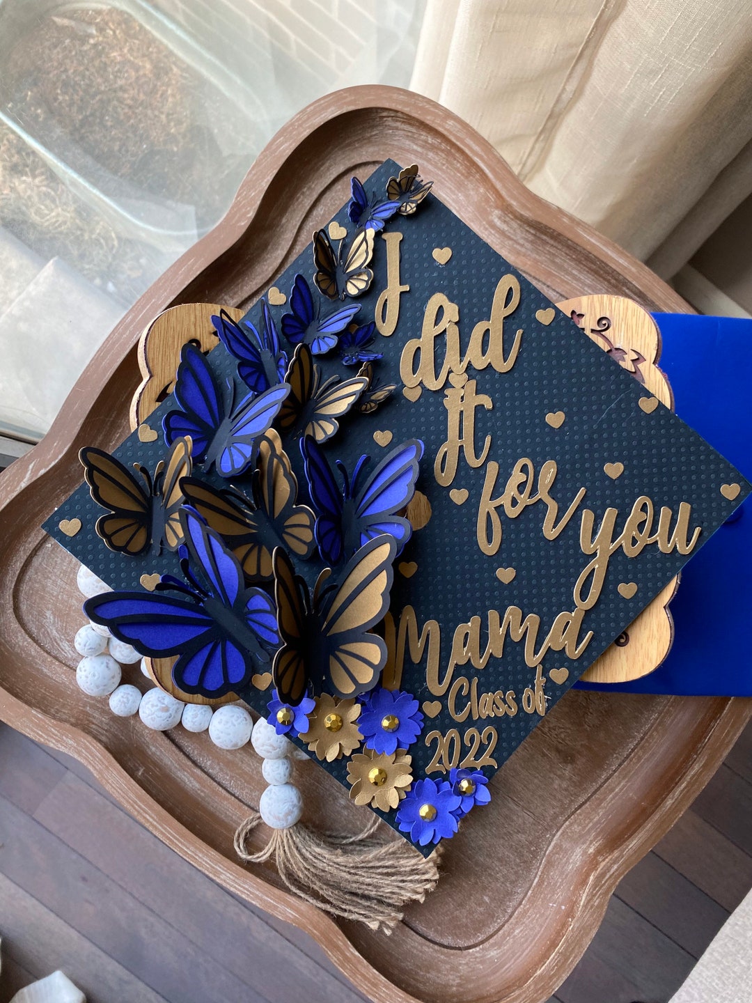 47 Butterfly Graduation Topper, Butterfly Graduation Cap, I Did It for ...