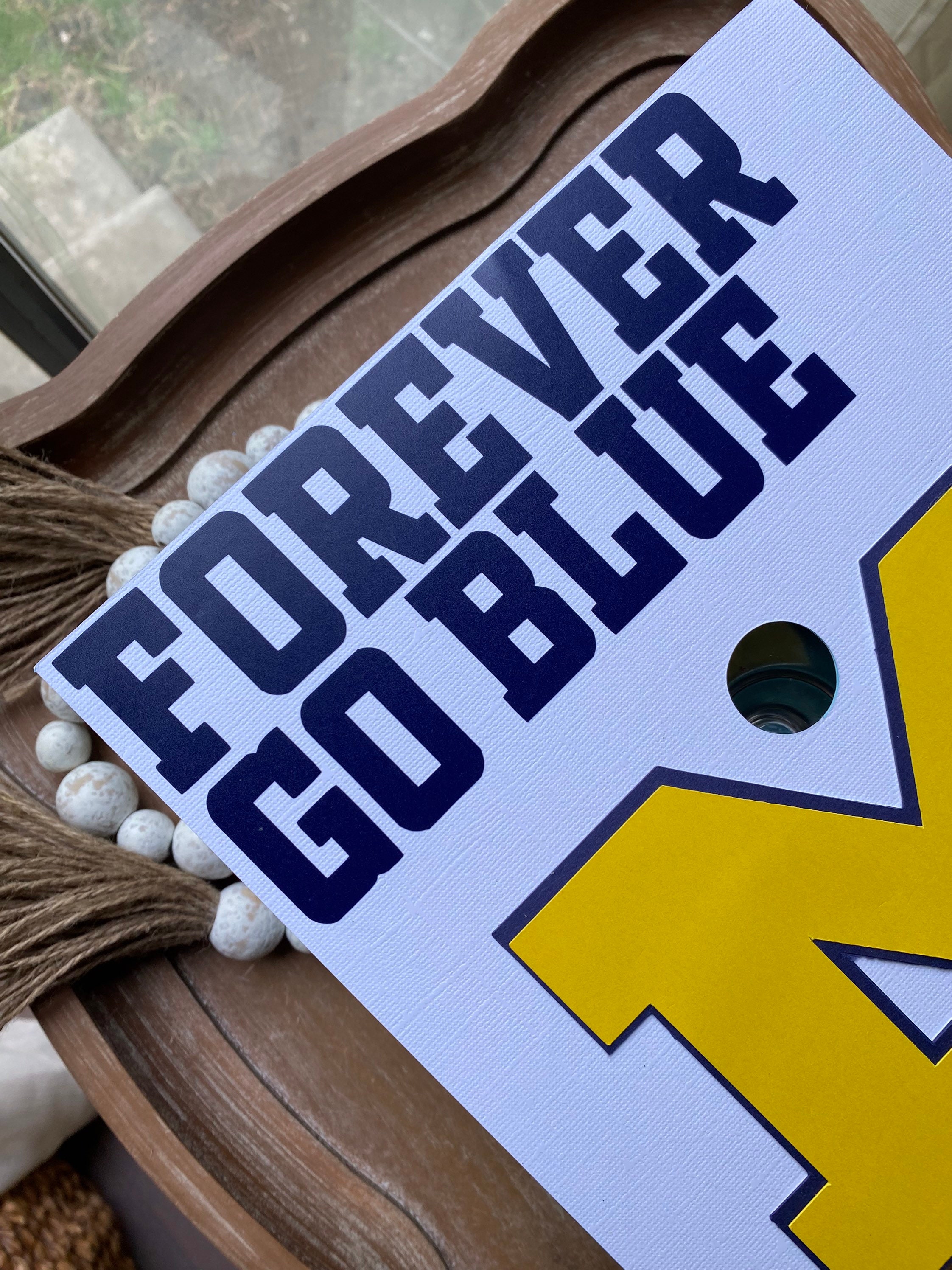 28 Forever Go Blue Michigan Graduation Topper Maize and Blue - Etsy
