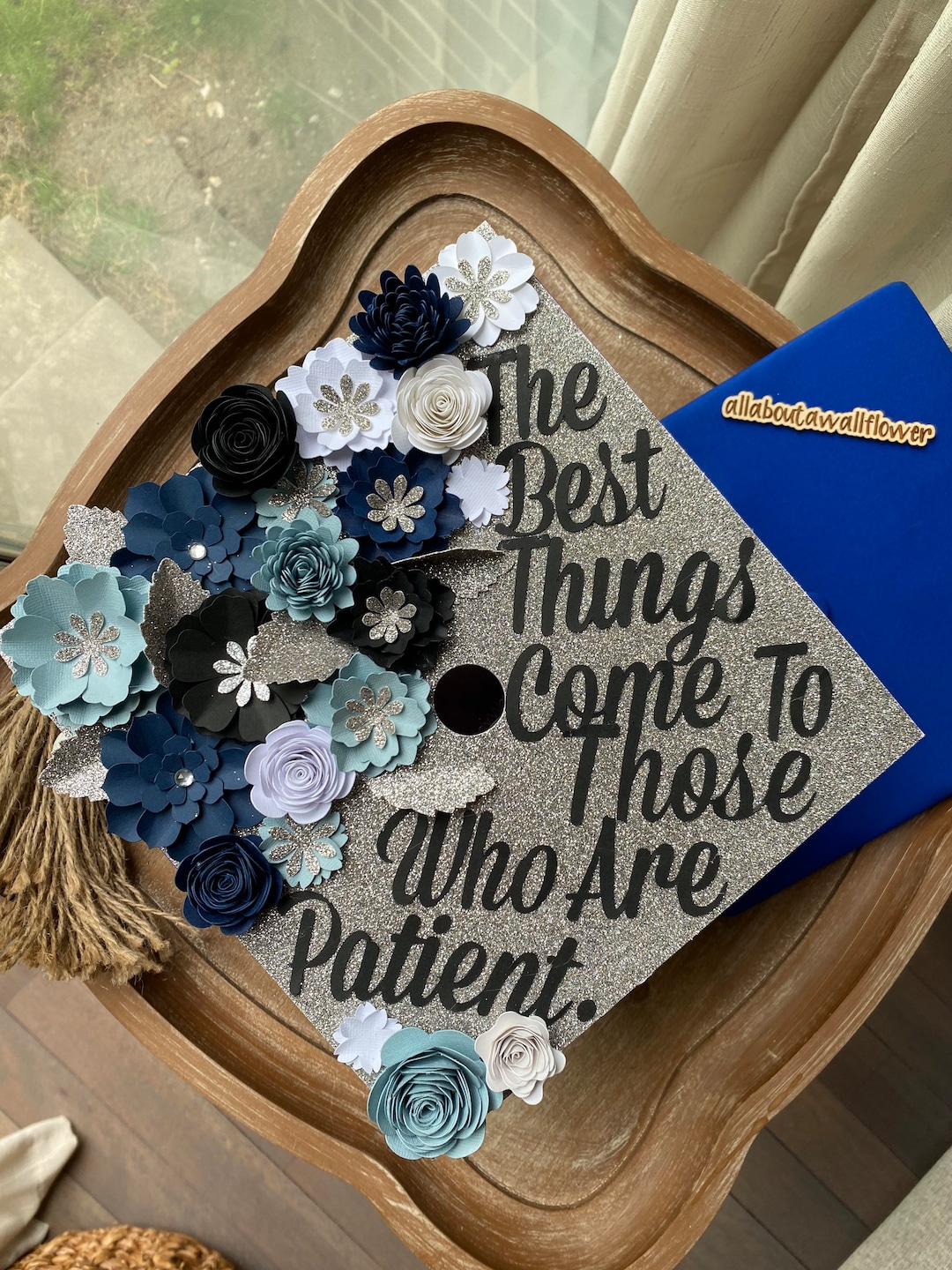 24 Graduation Cap Topper | Graduation Flower Cap Topper | Grad Quote ...