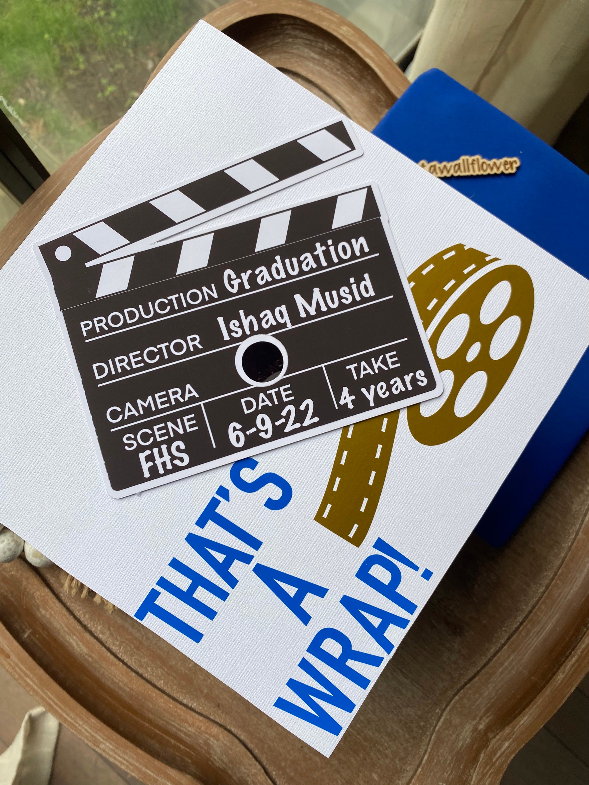 14 Thats A Wrap Graduation Cap Topper Cinema Graduation Cap - Etsy