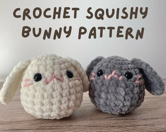 Bunny Rabbit Crochet Pattern Squishmallow, Squishy, Stuffed Animal ...