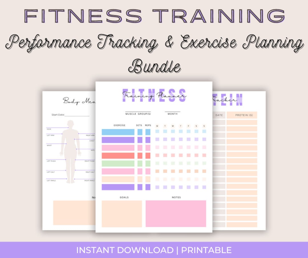 NEW Printable Fitness Training Tracker, Great for Strength Training ...