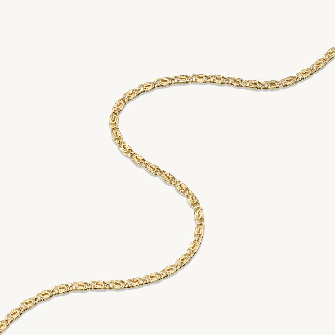 14k Gold Filled Snail Chain Necklace, Gold S Necklace, Dainty ...