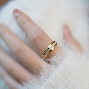 Veronica Spinner Ring Handmade 14K Yellow Gold Handmade Spinner Ring Boho Anxiety Ring ...