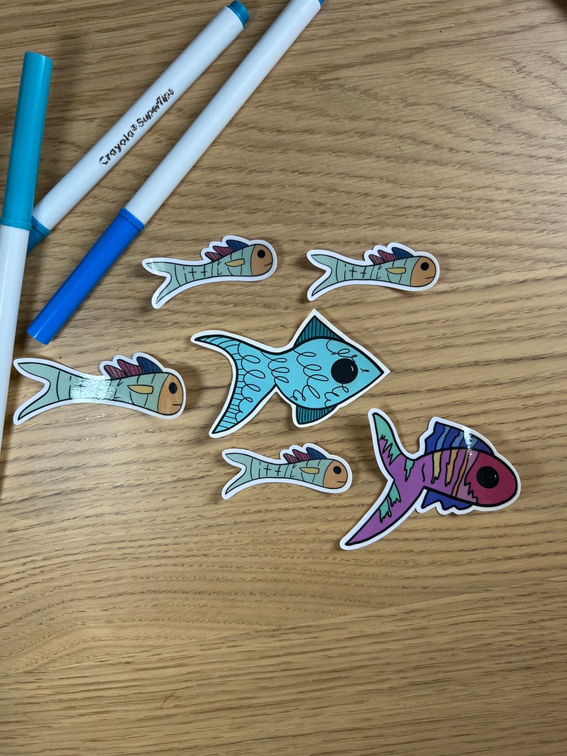 Cute Blue Fish Vinyl Sticker - Aka "paris"| Ocean Stickers | Fish Vinyl ...