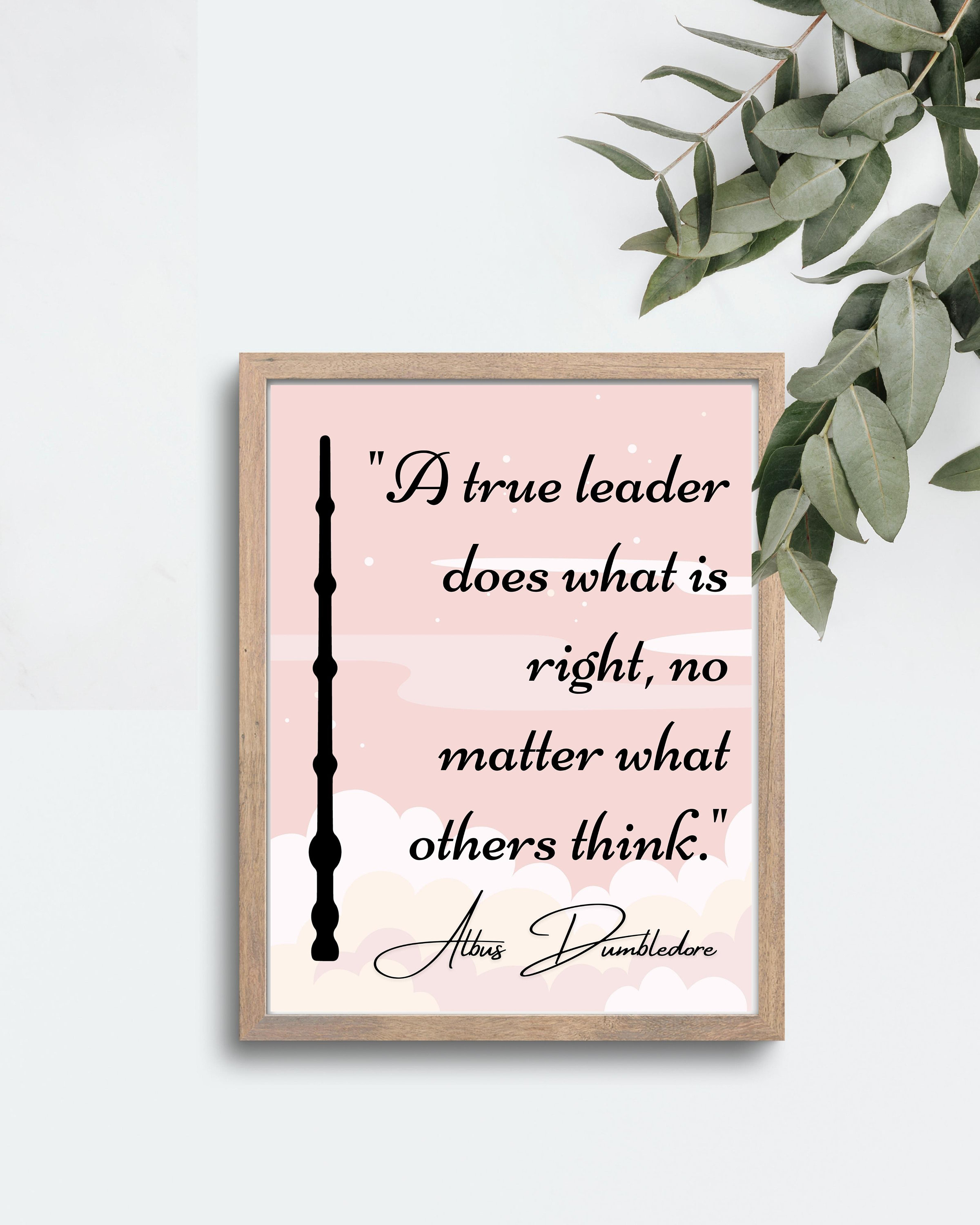 Dumbledore Leadership Quote Art Print HP Wand Wall Decor - Etsy