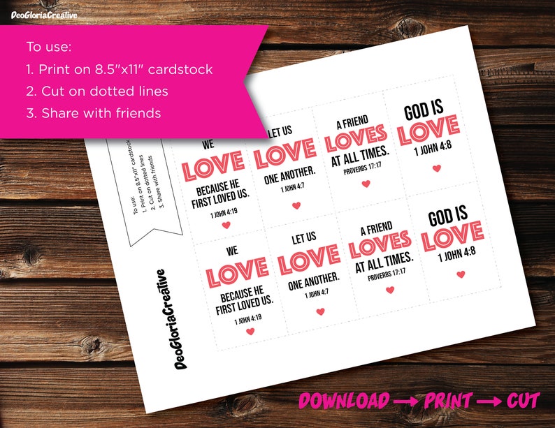 Bible Verse Valentines Printables - Etsy