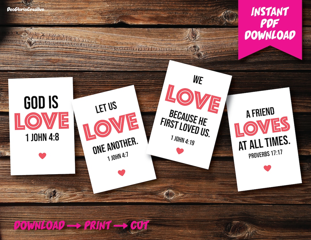 Bible Verse Valentines Printables - Etsy