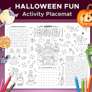 Halloween Themed Activity Sheet, Halloween Coloring Sheet, Halloween ...