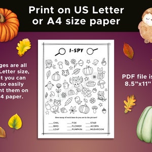 Fall Themed Kids Activity Sheets, 40 Page Bundle, Printable, Coloring ...