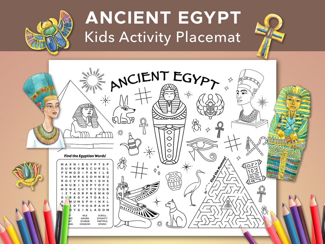Ancient Egypt Themed Activity Sheet, Egypt Coloring Sheet, Ancient ...