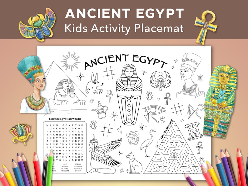 Ancient Egypt Themed Activity Sheet, Egypt Coloring Sheet, Ancient ...