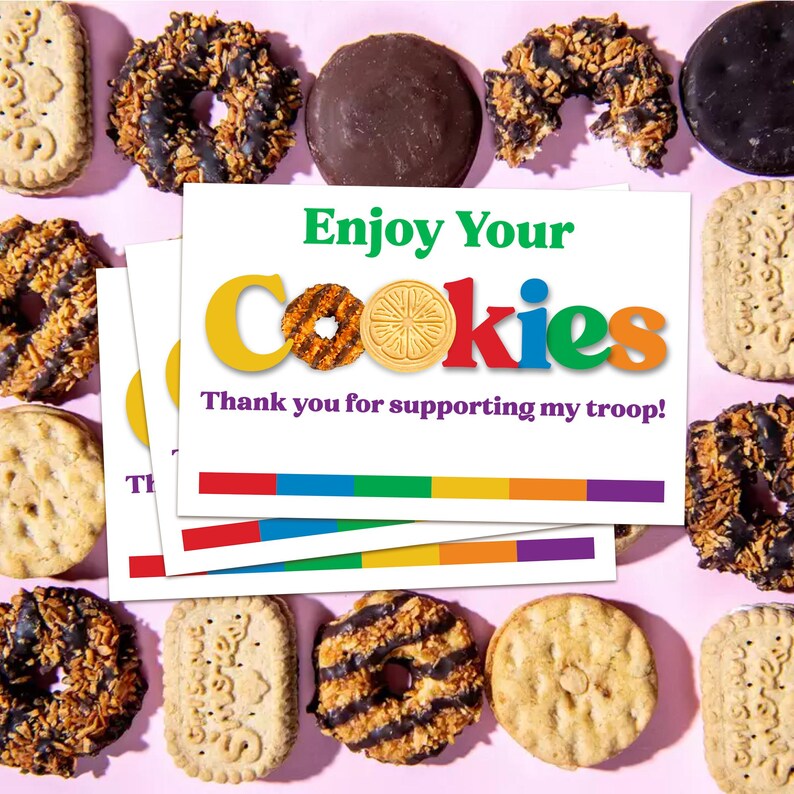 Girl Scout Cookies Thank You Cards, Girl Scout Thank You Tags - Etsy