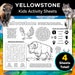 Yellowstone National Park Kids' Educational Activity Sheets – 4 Pages ...