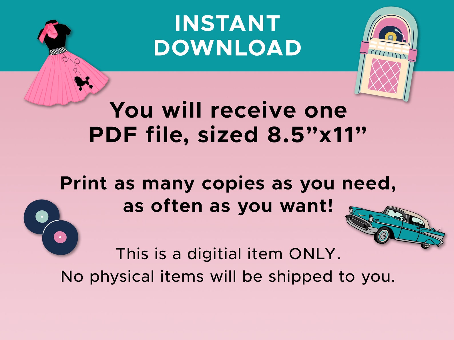 Retro 1950's Sock Hop Themed Activity Sheet, Retro Coloring Sheet, Sock ...